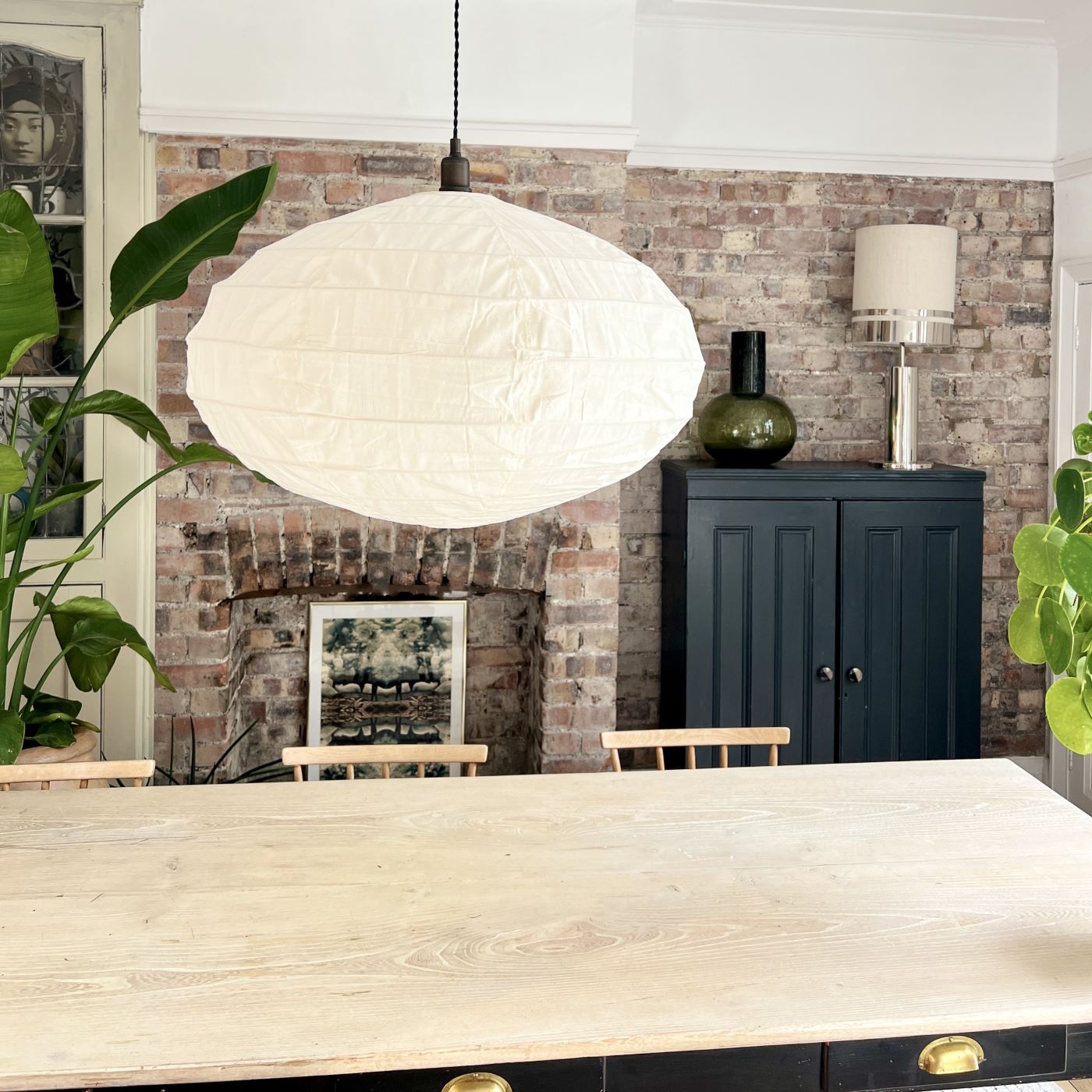 Cotton Oval Lantern Shade-Full White- 80cm – Mrs Robinson