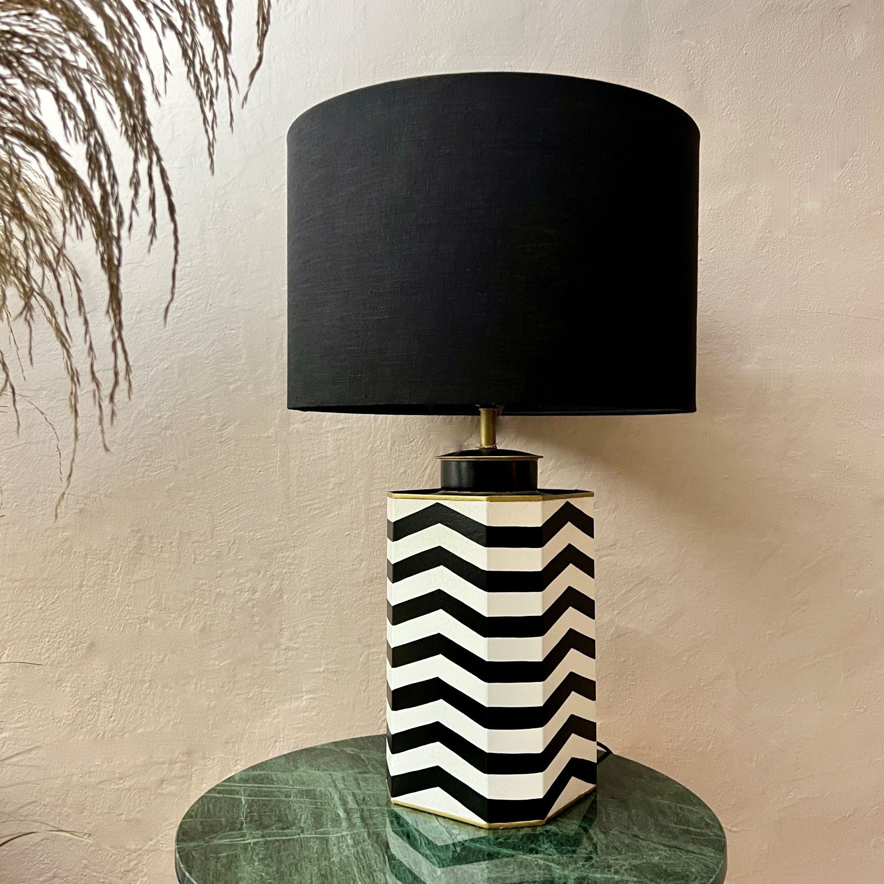 Chevron Hand Painted Lamp Base – Mrs Robinson